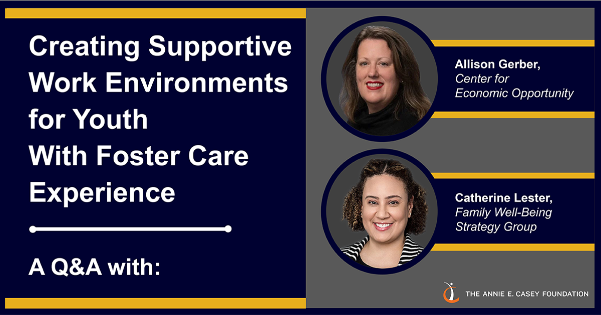 Creating Supportive Work Environments for Youth With Foster Care ...